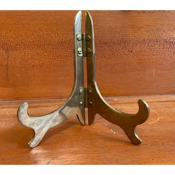 Vintage | Accents | Vintage Solid Brass Plate Easel | Poshmark
